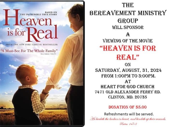 Heaven is For Real” Movie Matinee 2024 – Heart for God Community Church ...